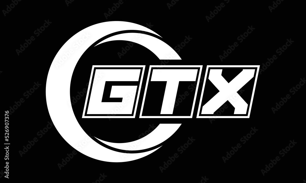 GTX three-letter circle logo design. custom font black and white logo ...