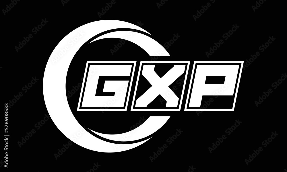 Stockvector GXP three-letter circle logo design. custom font black and ...