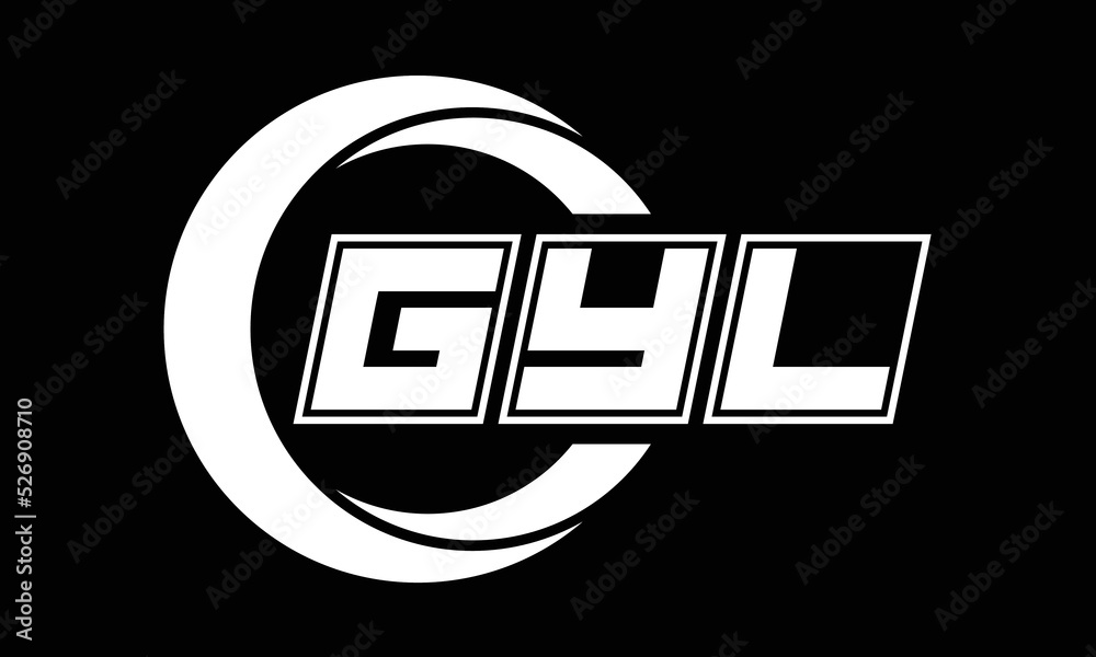 GYL three-letter circle logo design. custom font black and white logo ...