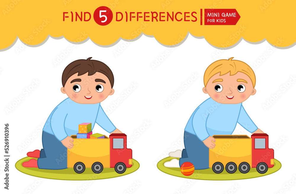 Find differences. Educational game for children. Cartoon vector ...