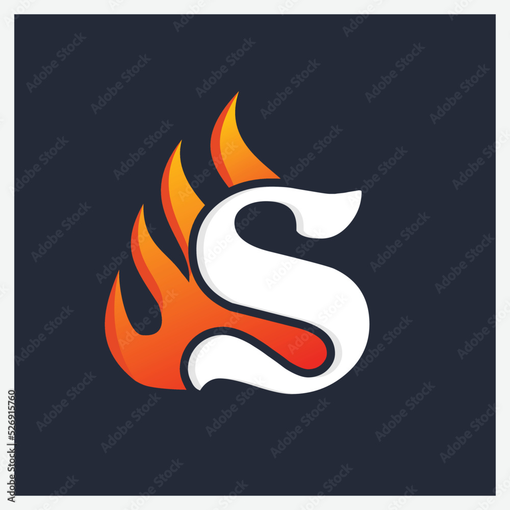 letter Slogo with fire flame design illustration Stock Vector | Adobe Stock