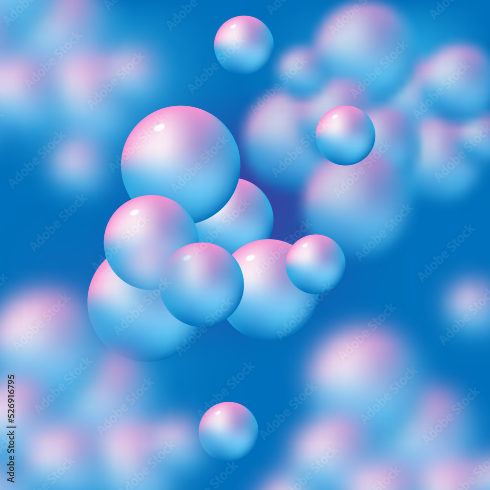 Molecular structure.Atoms.Molecule background with blue connected ...