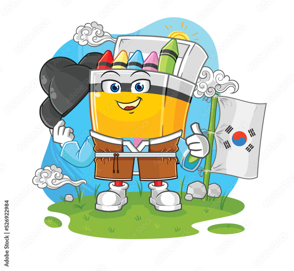 crayon korean culture vector. cartoon character Stock Vector | Adobe Stock