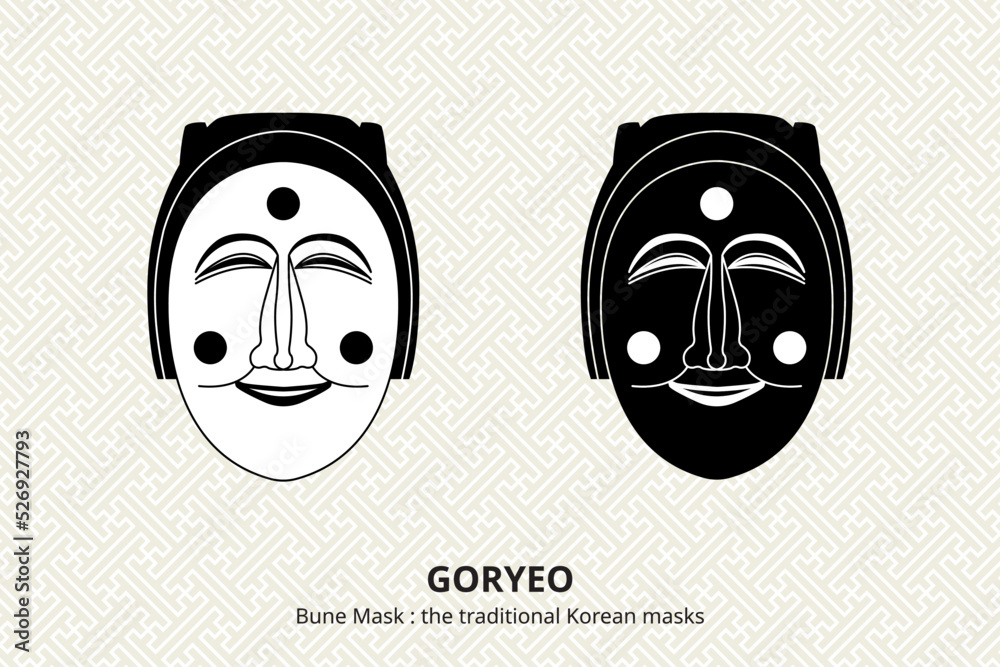 Bune mask is a Korean folk mask with a woman’s face. Stock Vector ...