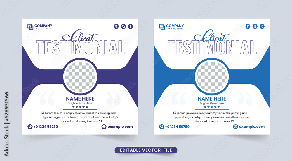 Business testimonial template vector with a photo placeholder and text ...