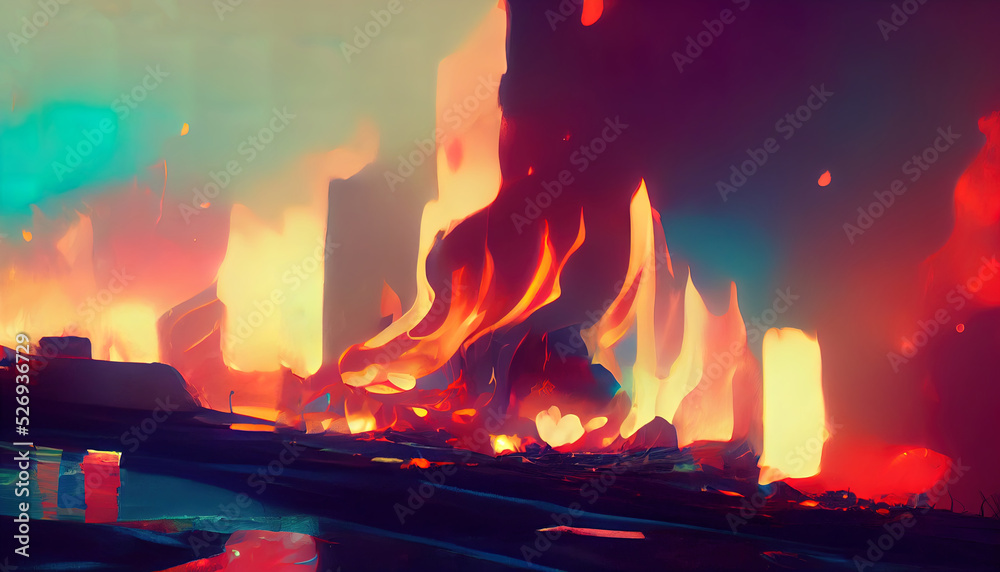 City On Fire Drawing