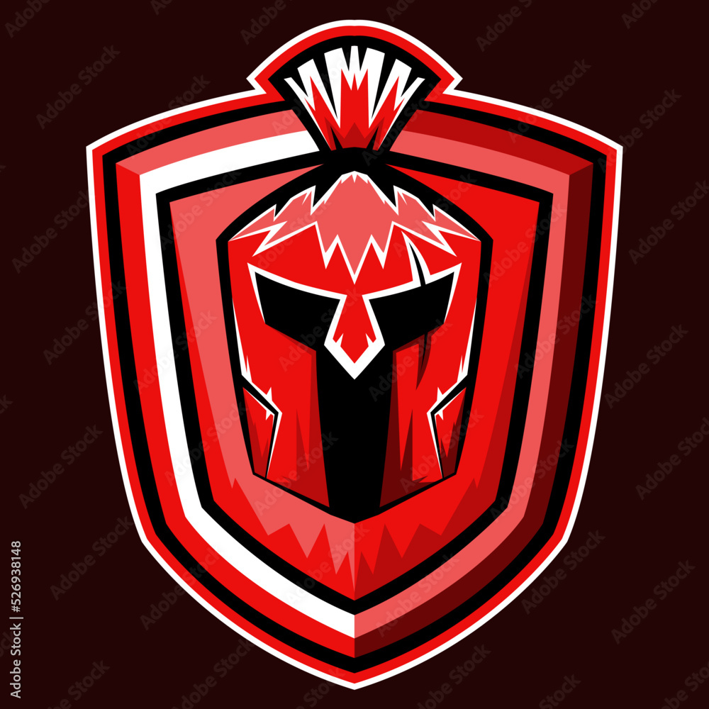 Knight helmet and shield logo design. Design for print, stickers ...