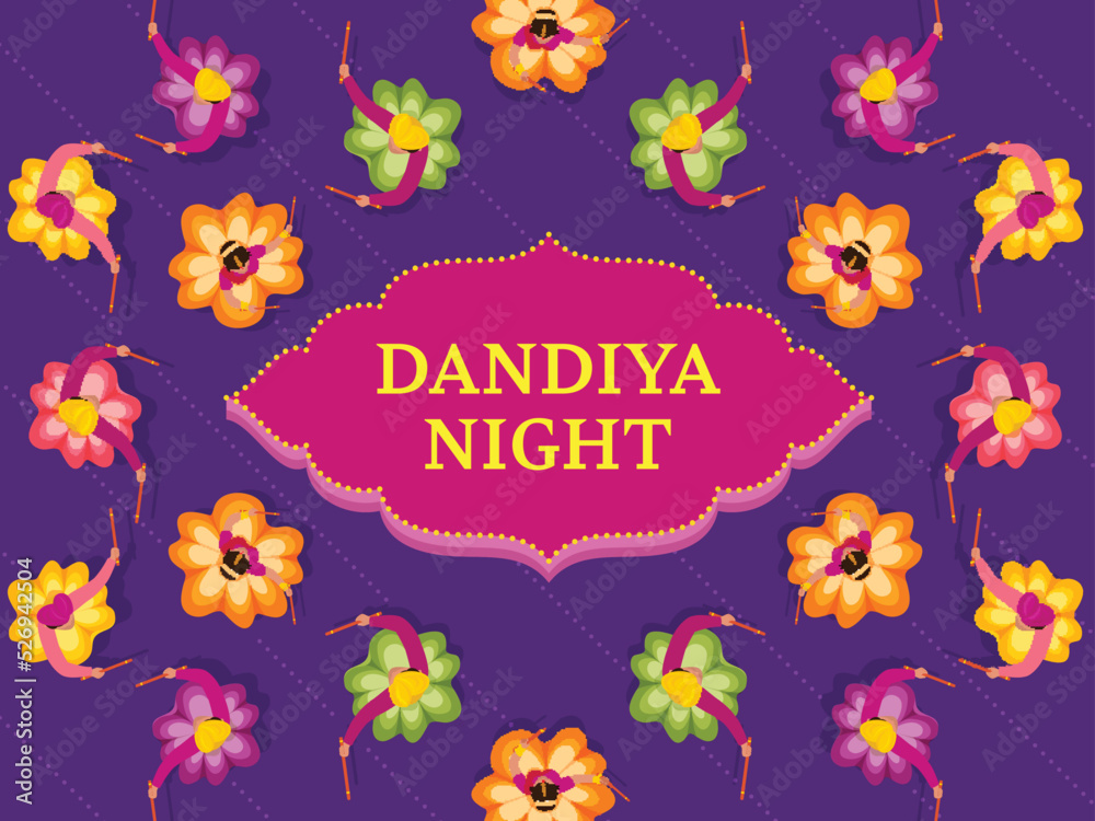 Navratri Night Celebration Background With Top View Of Indian People ...