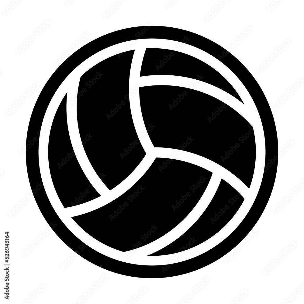 Volley ball flat icon for apps and websites with transparent background ...
