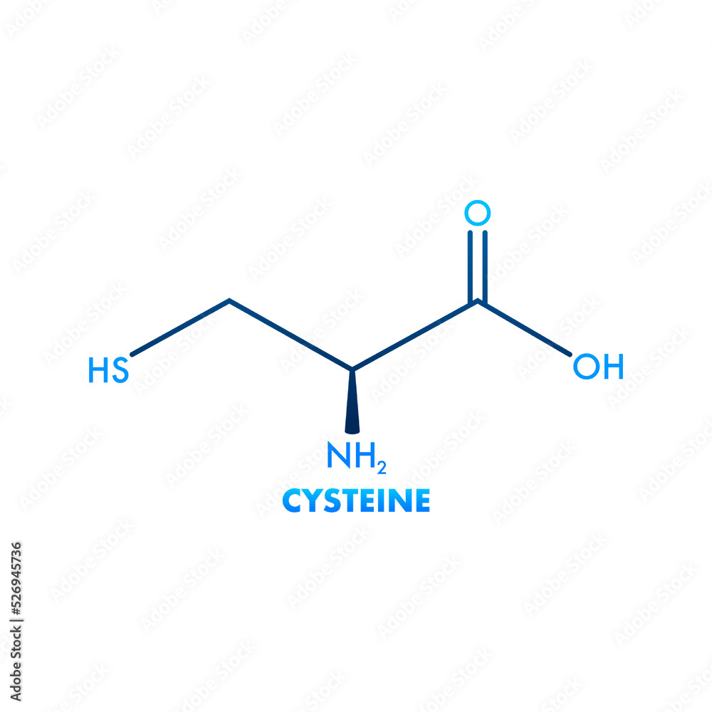 Cysteine molecular skeletal chemical formula. 3d icon with cysteine ...