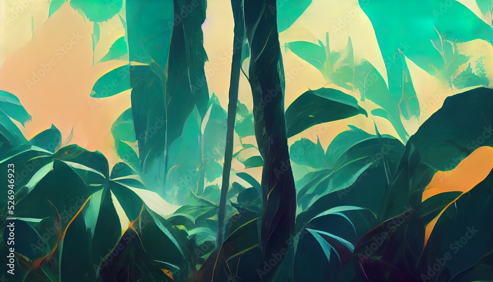 Jungle, minimal abstract backdrop. Clean elegant jungle wallpaper ...
