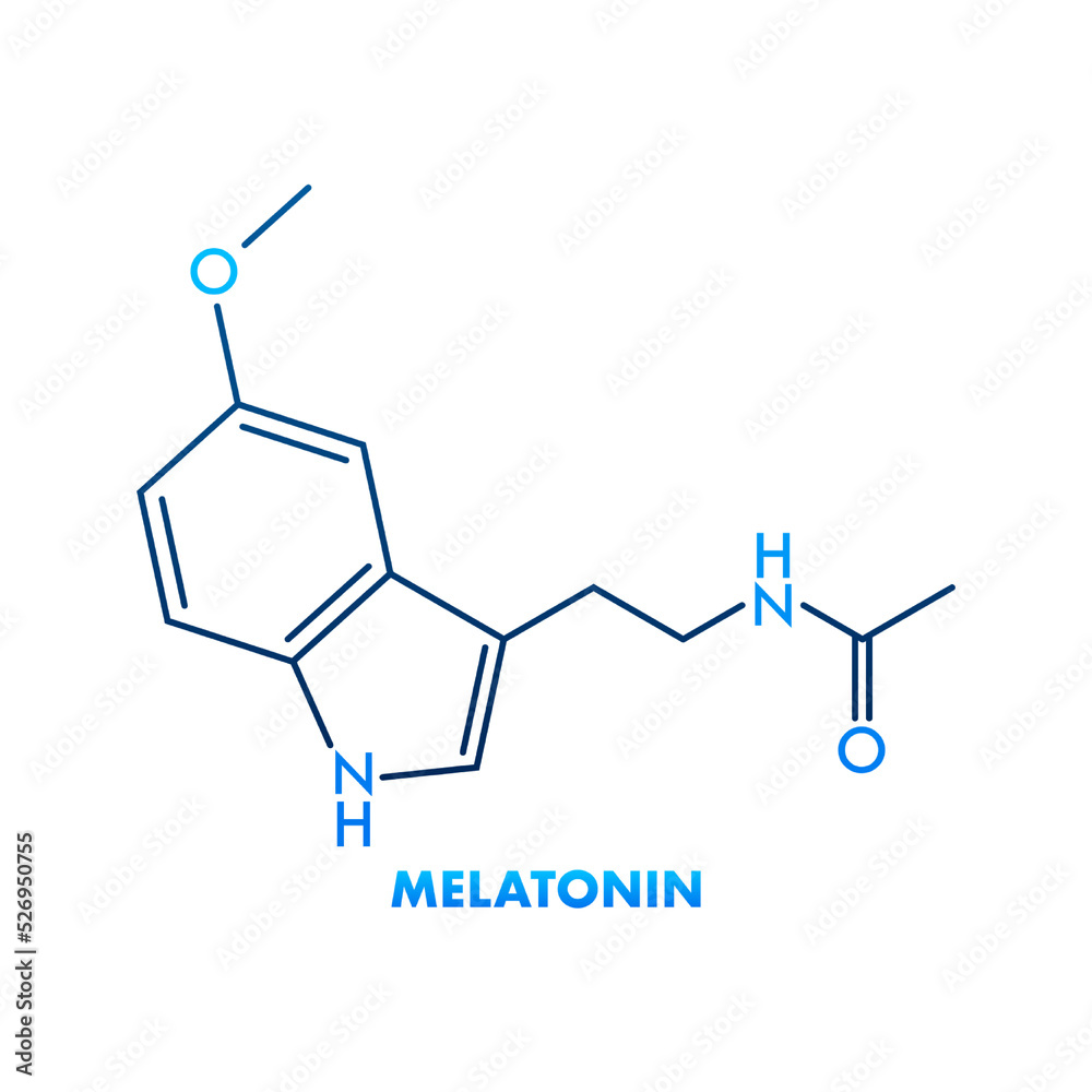 3D melatonin formula on white background. Isolated vector illustration Stock Illustration ...