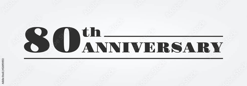 80 years, 80th anniversary logo or icon. Birthday, jubilee, celebration ...