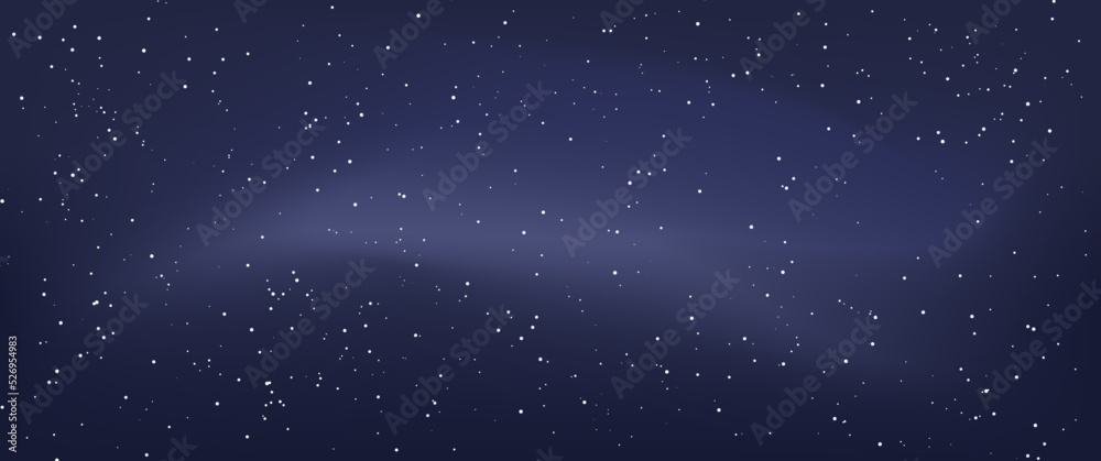 Starry sky vector landscape illustration, milky way illustration, stars ...