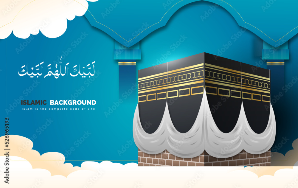 islamic background with kaaba Stock Vector | Adobe Stock