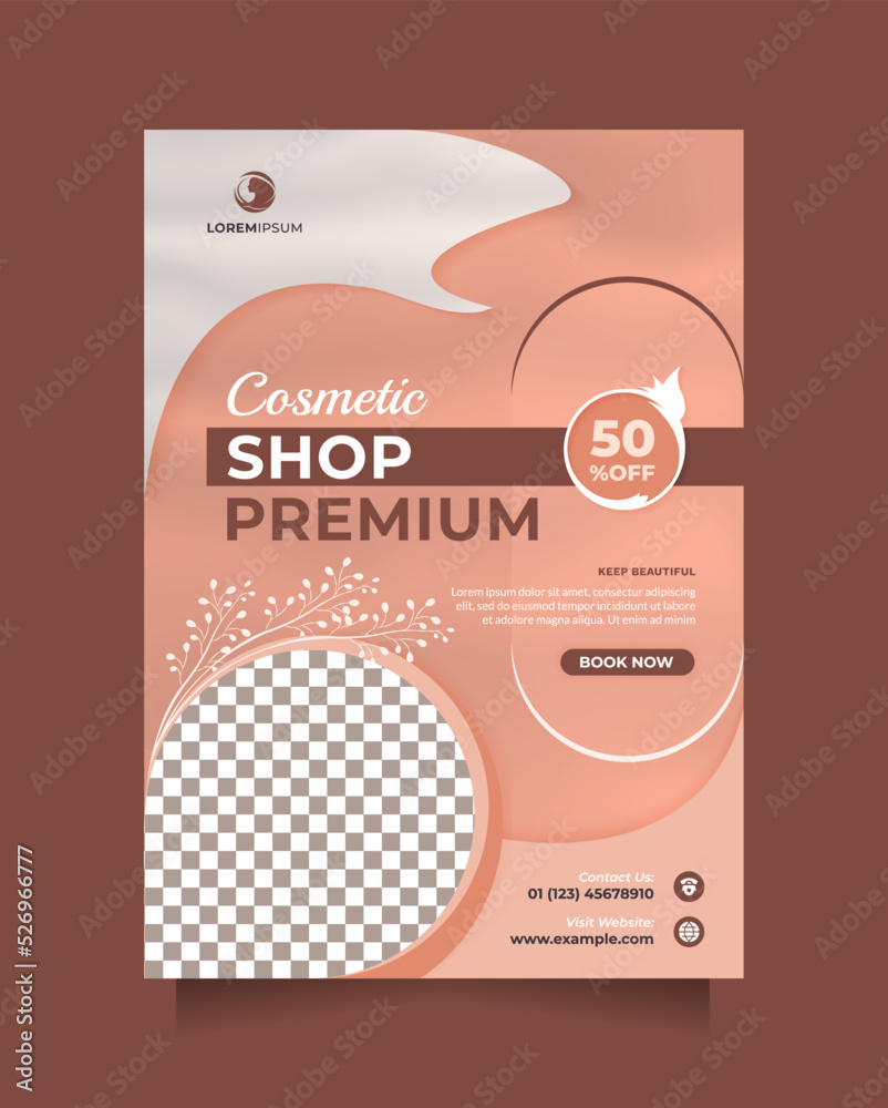 Beauty Cosmetics Sale flyer and brochure template with a4 size. Vector ...