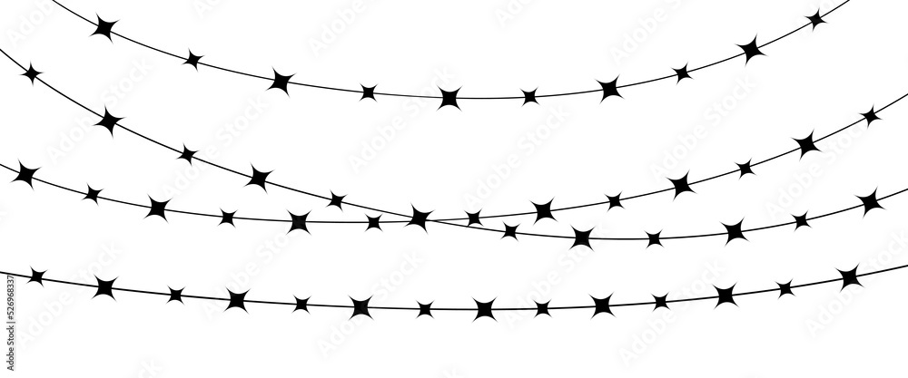 String Of Lights Clipart Black And White