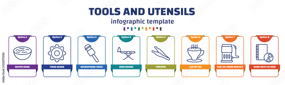 infographic template with icons and 8 options or steps. infographic for ...