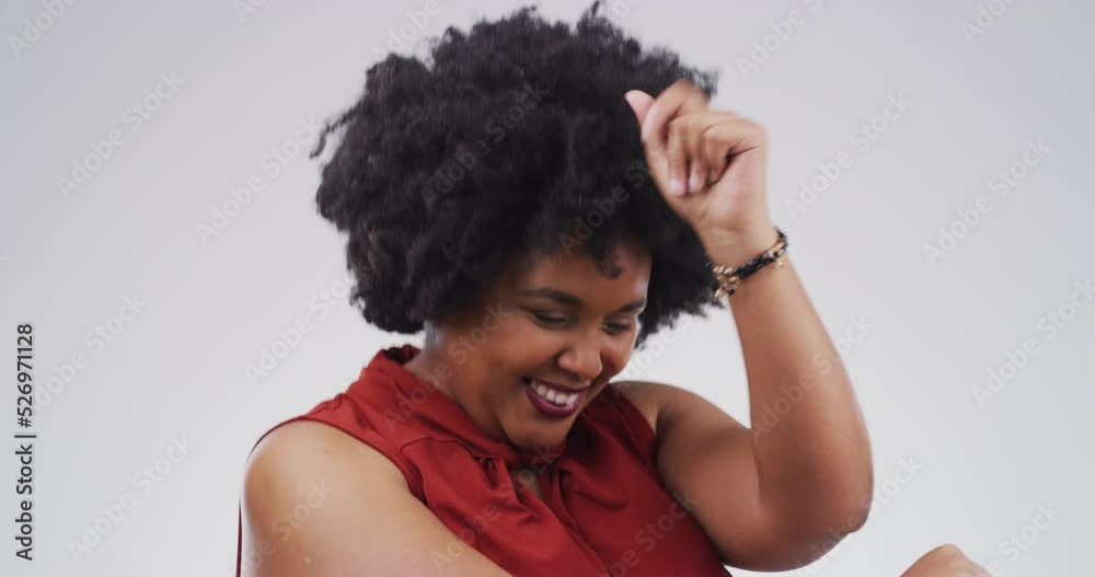 Dance, freedom and party black woman dancing, swaying and moving with ...