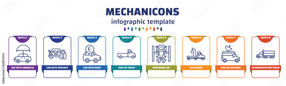 infographic template with icons and 8 options or steps. infographic for ...