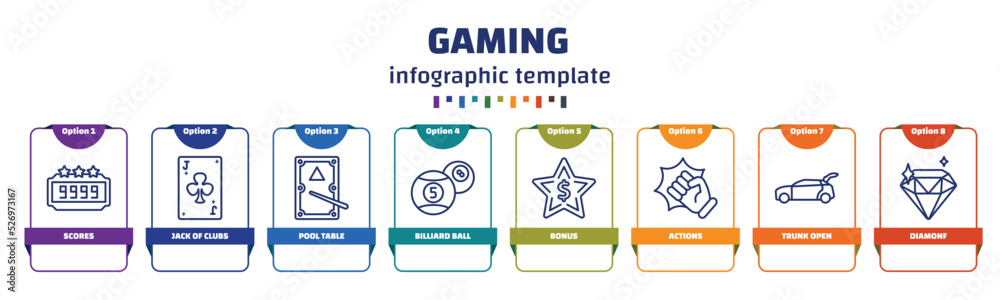 infographic template with icons and 8 options or steps. infographic for ...