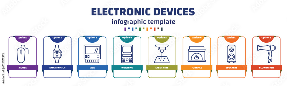 infographic template with icons and 8 options or steps. infographic for ...