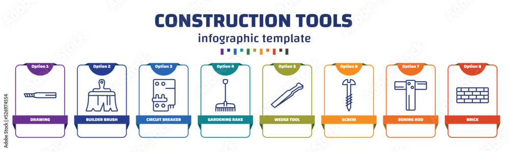 Vetor de infographic template with icons and 8 options or steps ...