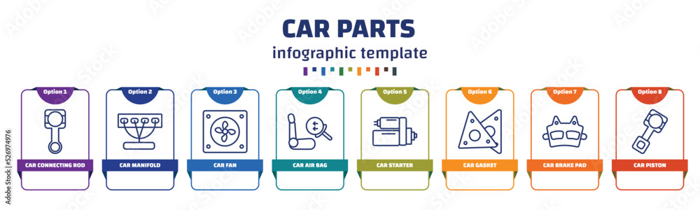 infographic template with icons and 8 options or steps. infographic for ...
