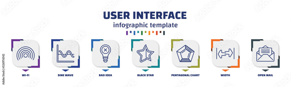 infographic template with icons and 7 options or steps. infographic for user interface concept ...