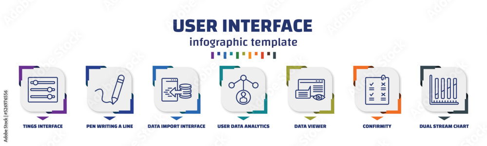 infographic template with icons and 7 options or steps. infographic for user interface concept ...