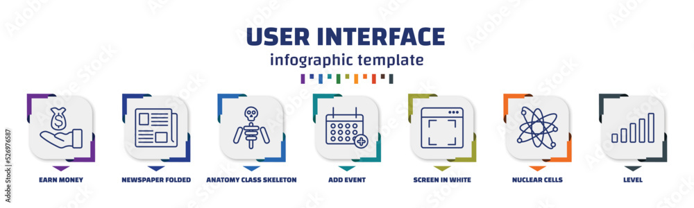 infographic template with icons and 7 options or steps. infographic for ...