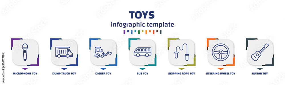 infographic template with icons and 7 options or steps. infographic for ...