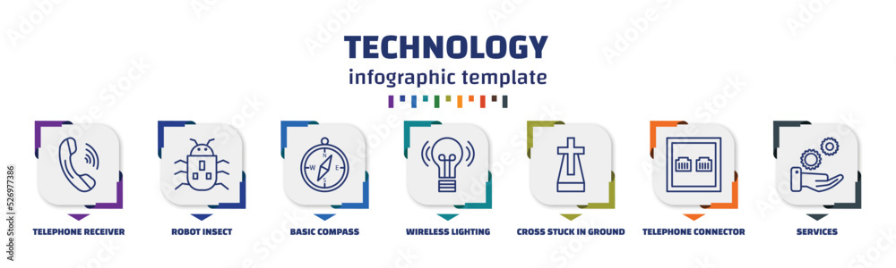 infographic template with icons and 7 options or steps. infographic for ...