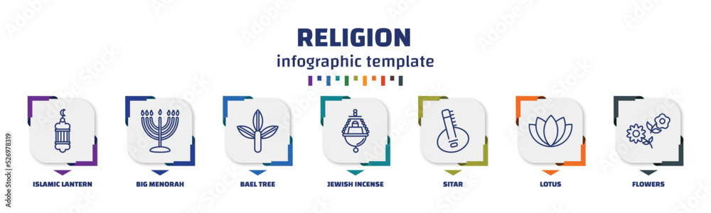 infographic template with icons and 7 options or steps. infographic for ...