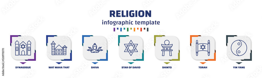 Vetor de infographic template with icons and 7 options or steps ...