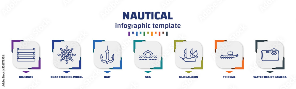 infographic template with icons and 7 options or steps. infographic for ...