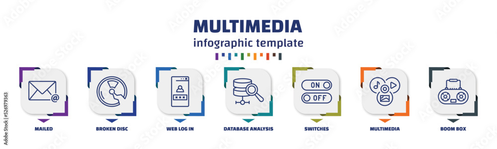 infographic template with icons and 7 options or steps. infographic for ...