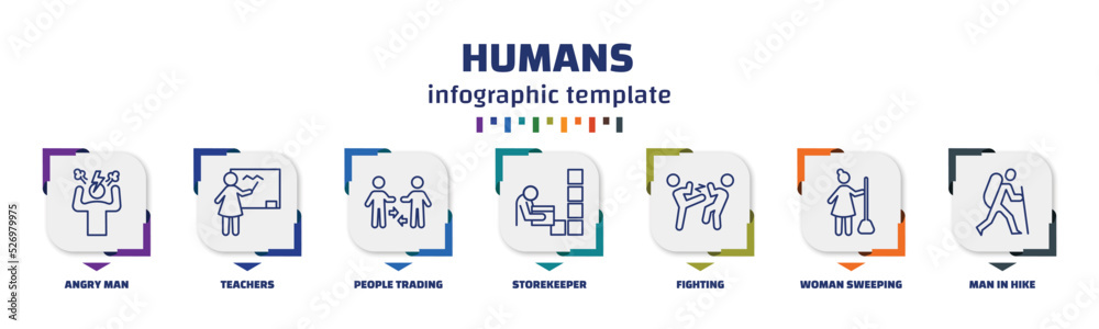 infographic template with icons and 7 options or steps. infographic for ...