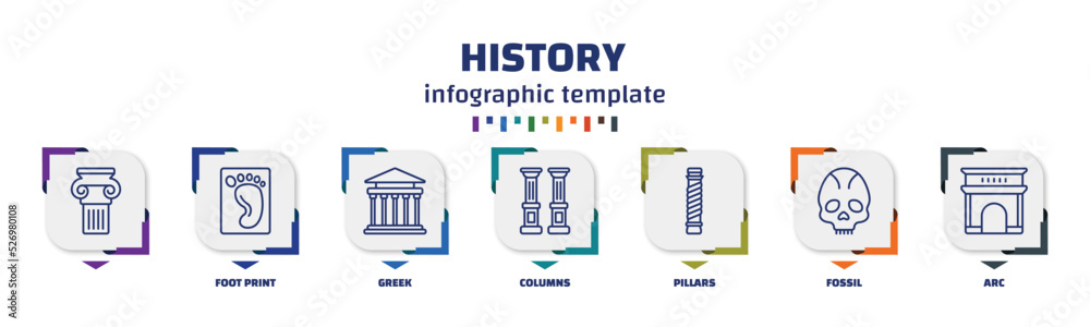 infographic template with icons and 7 options or steps. infographic for ...