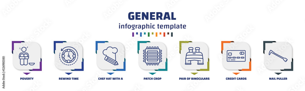 infographic template with icons and 7 options or steps. infographic for ...