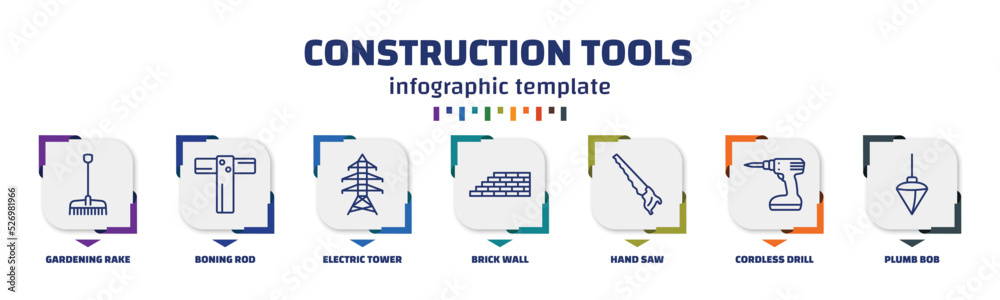infographic template with icons and 7 options or steps. infographic for ...