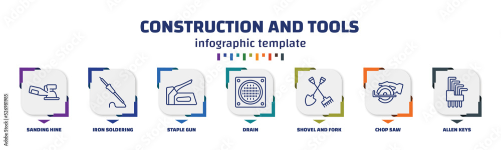 infographic template with icons and 7 options or steps. infographic for ...