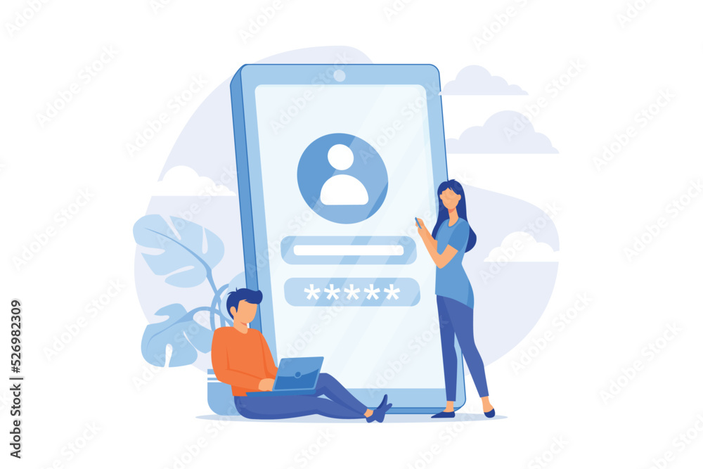 User verification. Unauthorized access prevention, private account ...