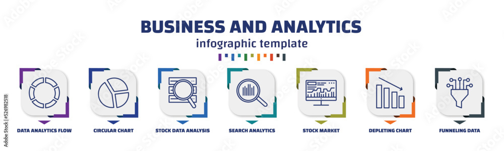 Vecteur Stock infographic template with icons and 7 options or steps ...