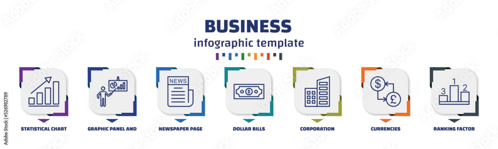 infographic template with icons and 7 options or steps. infographic for ...