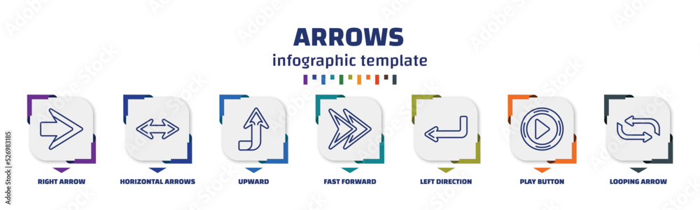 Vetor de infographic template with icons and 7 options or steps ...
