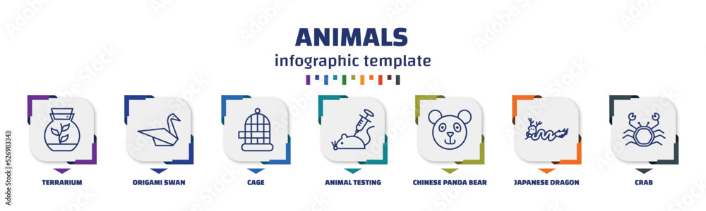 infographic template with icons and 7 options or steps. infographic for ...