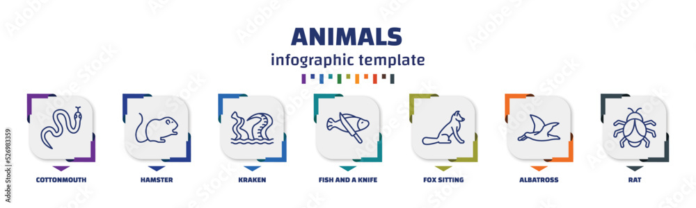 infographic template with icons and 7 options or steps. infographic for ...