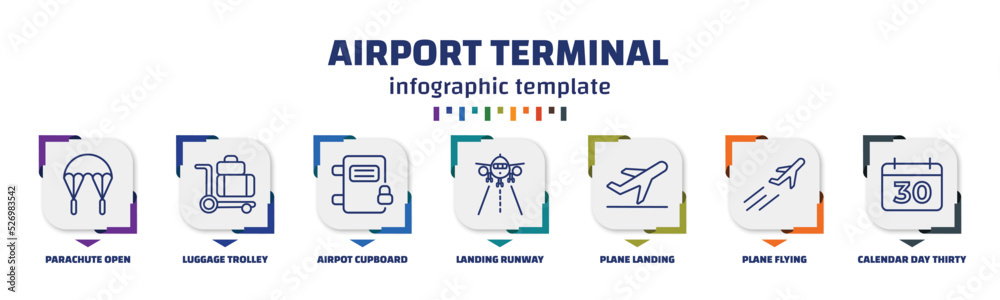 infographic template with icons and 7 options or steps. infographic for ...