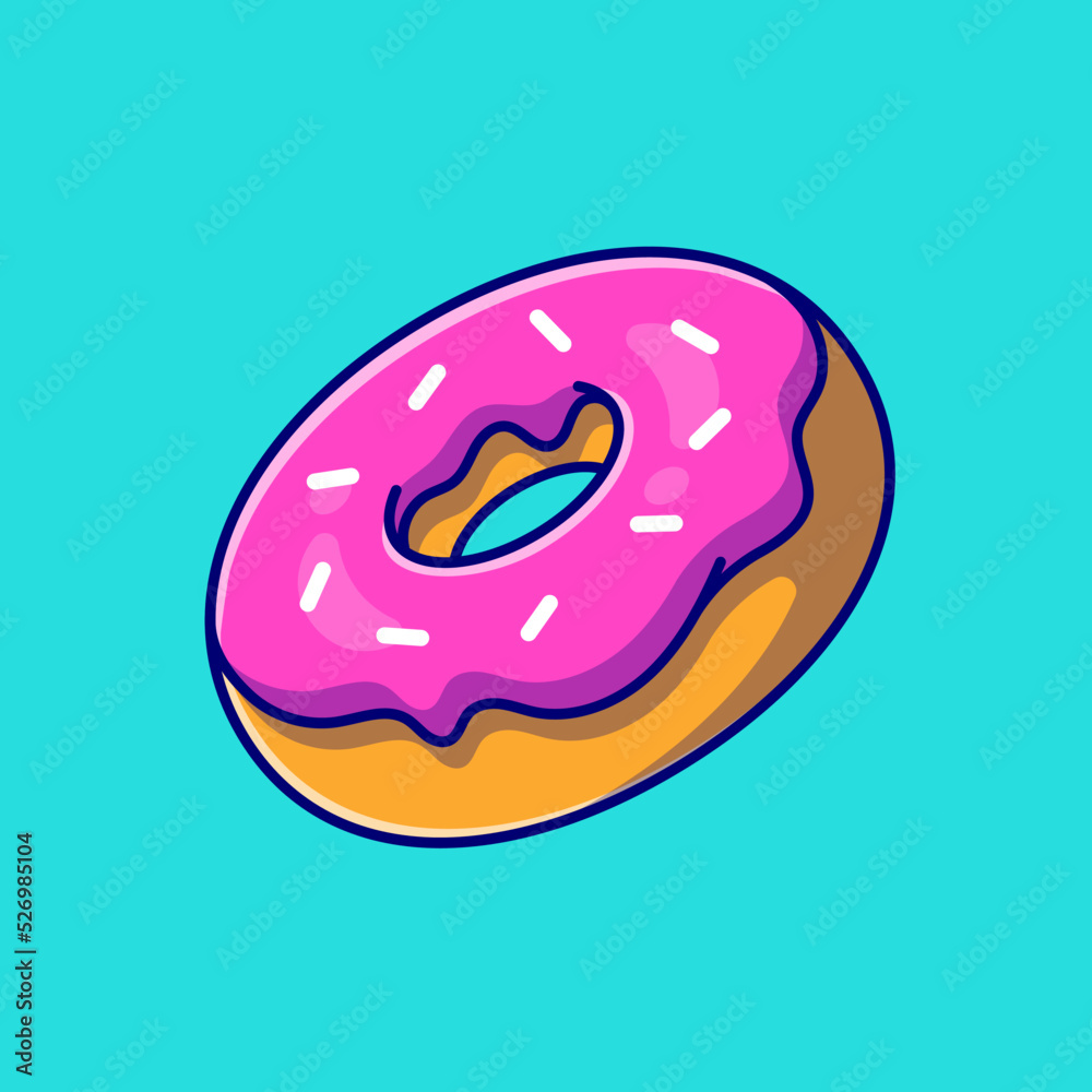 Doughnut Cream Cartoon Vector Icon Illustration. Food Object Icon ...